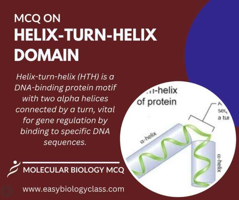 MCQ on Helix-Turn-Helix (HTH) Domain | EasyBiologyClass MCQ on Helix-Turn-Helix (HTH) Domain | EasyBiologyClass
